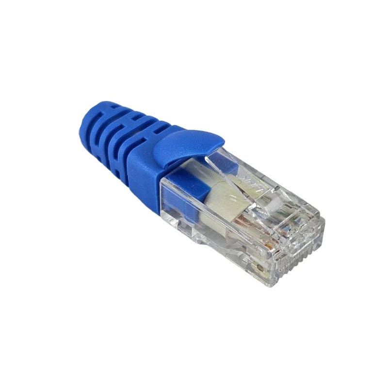 หัวต่อสาย LAN หัวแลนมาตรฐาน CAT6 RJ45 พร้อมบูทล็อกสายแลน สีน้ำเงิน www ...
