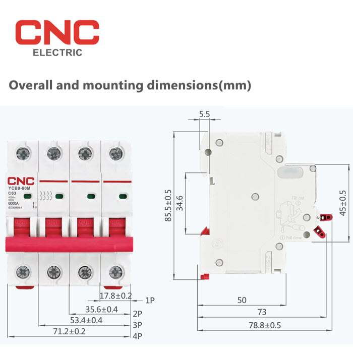 MCB AC 6A 1Pole เบรกเกอร์ไฟฟ้า ตัดวงจรไฟฟ้า กระแสเกินพิกัด ไฟลัดวงจร 10KA CNC www.Solar-Thailand ...
