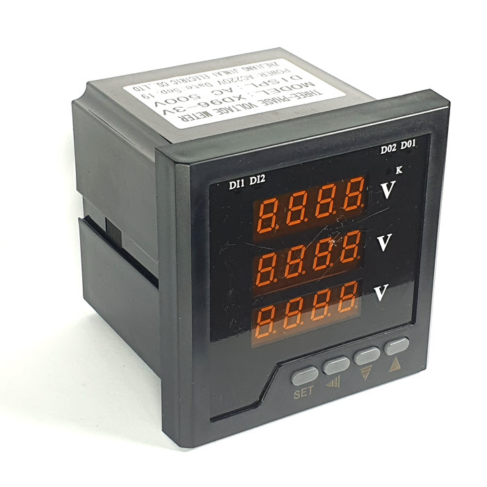 XD-3V มิเตอร์วัดแรงดันไฟฟ้า 3เฟส รุ่น XD-3V AC แบบหน้าแปลน 72mm www ...