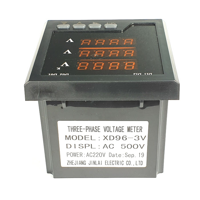 XD-3V มิเตอร์วัดแรงดันไฟฟ้า 3เฟส รุ่น XD-3V AC แบบหน้าแปลน 72mm www ...