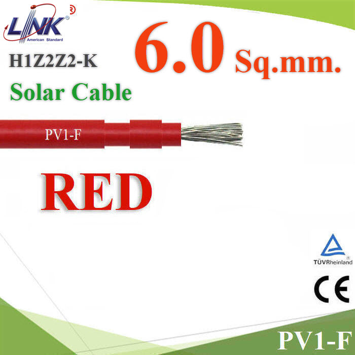 Photovoltaic Cable H1Z2Z2-K Solar Cable PV1-F 6 Sq.mm 1000m. Red www.Solar-Thailand.co.th