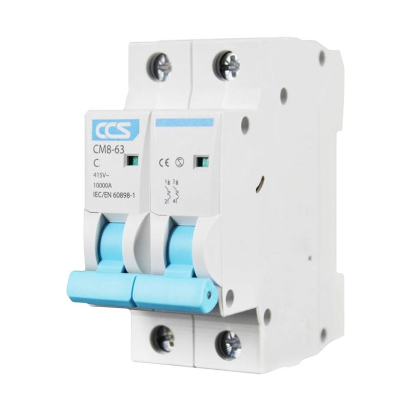 MCB AC 63A 2Pole เบรกเกอร์ไฟฟ้า CCS CM8-63 ตัดวงจรไฟฟ้า กระแสเกินพิกัด ไฟลัดวงจร 10KA www.Solar ...
