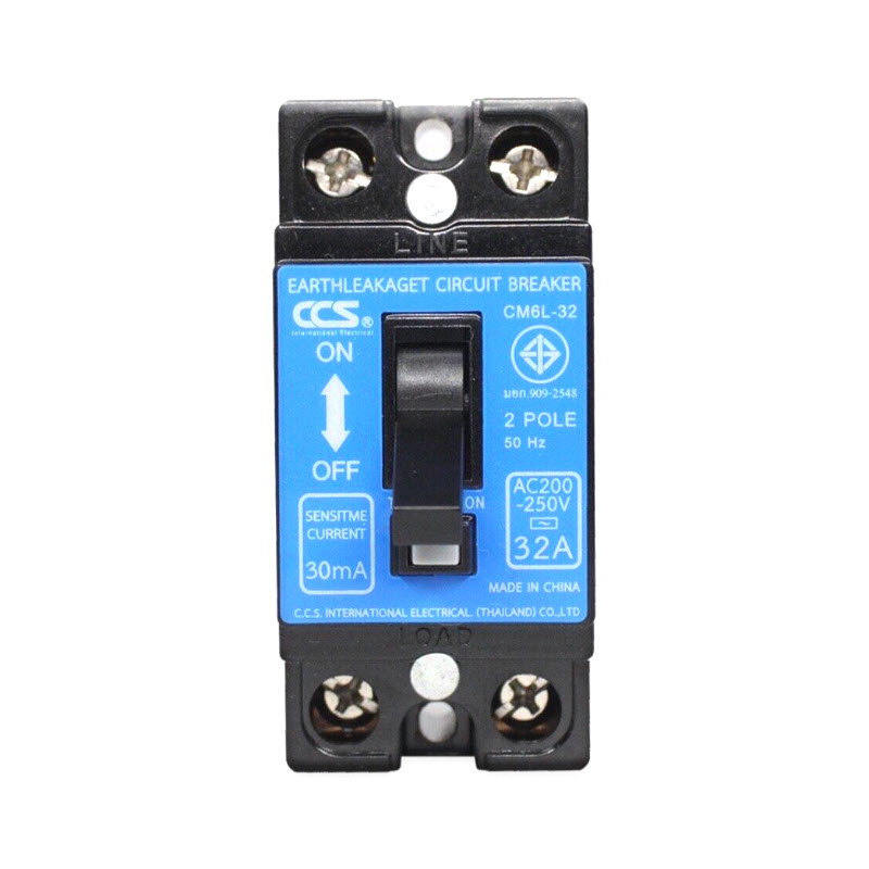 เซฟตี้ เบรกเกอร์ 10A RCBO CCS ตัดวงจรไฟฟ้า ระบบกันไฟดูด ไฟรั่ว ติดผนัง ...