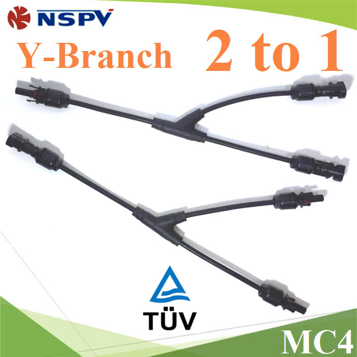 ข้อต่อสายไฟโซลาร์เซลล์ MC4 กันน้ำ ต่อขนาน 2 เส้นรวมเป็น 1 เส้น แบบสายไฟ 25cm www.Solar-Thailand ...